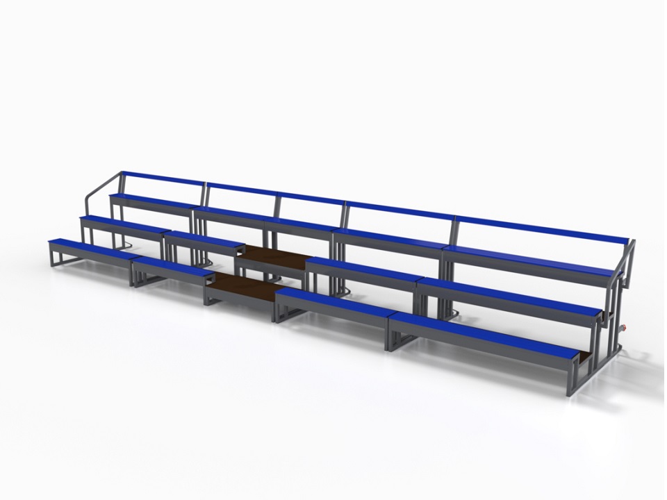Tribunes mobiles emboîtables extérieur 3 rangs