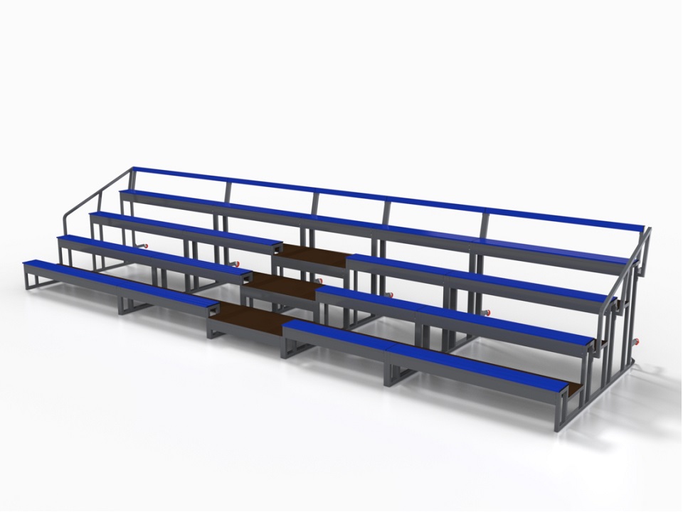Tribunes mobiles emboîtables extérieur 4 rangs