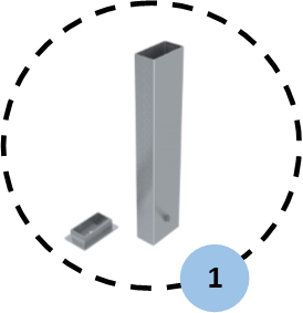 Jeu de 4 fourreaux acier galva