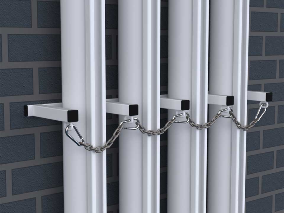 Râtelier vertical, fixation murale